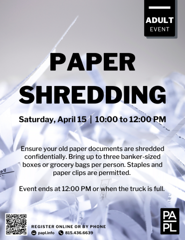 Paper Shredding | Plainfield Area Public Library