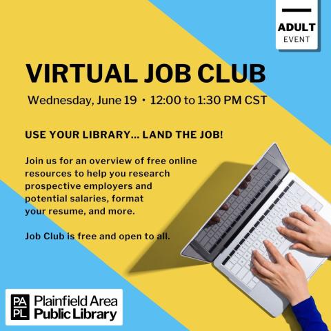 (Virtual) Job Club | Plainfield Area Public Library