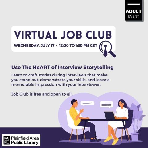 (Virtual) Job Club | Plainfield Area Public Library